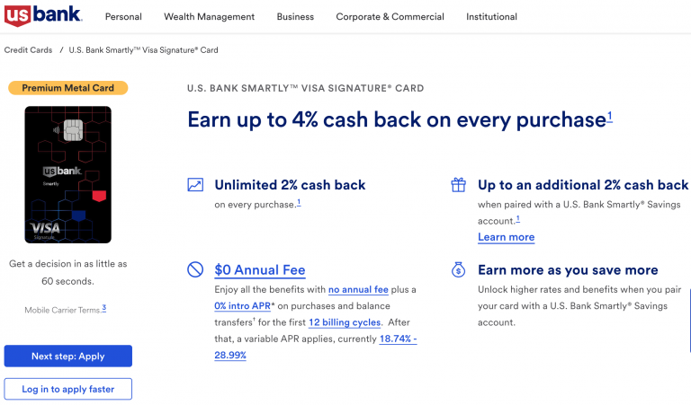US Bank Smartly (4%) Credit Card Review - Frugal Professor